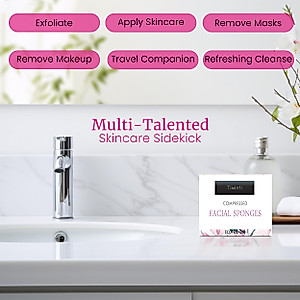 TiwinTi 60 Count Compressed Facial Sponges - Natural Wood Pulp Round Esthetician Face Sponges for Cleansing, Daily Face Washing, Exfoliating Makeup, and Mask Removal (Yellow)