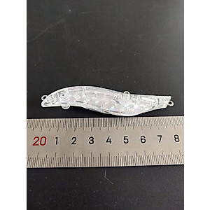 10pcs Unpainted Shrimp Fishing Lure Body 80mm 12.3g Blank Hard topwater Lures 6040# Free Eye