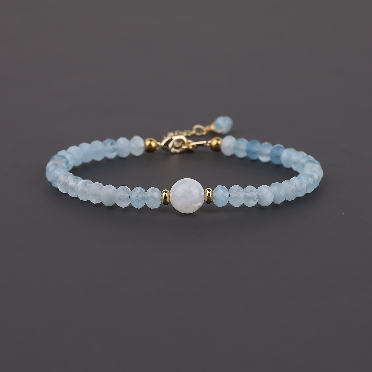 COAI Aquamarine Bracelet Women's Birthstone Bracelet Blue Crystal Bracelet for Women