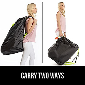 Gorilla Grip Car Seat Travel Bag, Water Dirt and Tear Resistant, Easy Carry Padded Backpack Covers for Airplane, Gate Check Bags Infant Booster Convertible Carseat Plane Cover, Fluorescent