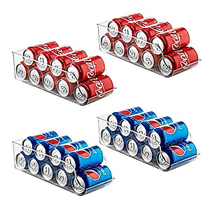4 Pack Soda Can Organizer for Refrigerator,Can Dispenser Refrigerator Organizer for Kitchen Cabinets Cupboard BPA-Free
