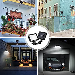 Bellanny Solar Outdoor Flood Light, 6500K 56 LEDs Dusk to Dawn Motion Sensor Light with 16.5ft Cable, IP65 Waterproof Wall Security Light with Separated Solar Panel, for Indoor, Outside, Yard, Garden