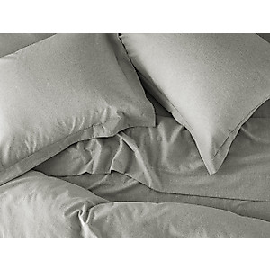 Coyuchi Cloud Brushed Organic Flannel Fitted Sheet, Pale Gray Heather (King)