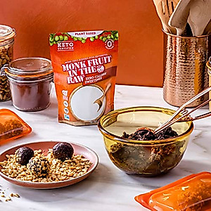 MONK FRUIT IN THE RAW, Natural Monk Fruit Sweetener w/ Erythritol, Sugar-Free Keto, Gluten Free, Zero Calorie, Low Carb, Vegan, Sugar Substitute, 16 oz. Baking Bag (Pack of 1)