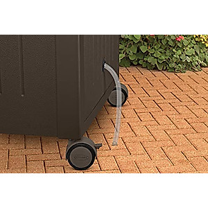 Suncast Resin 77 Quart Wicker-Look Outdoor Patio Cooler with Wheels, Dark Brown