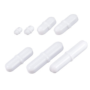 MECCANIXITY Magnetic Stirrer Mixer Stir Bar Rod with Ring Shape Coating Magnet White for Laboratory 7in1 Set
