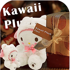 COAQAC Kawaii Cartoon White Bear Cross-Dressing Series Plush,Soft Plush Doll Cute Soft Toys, Plush Pillow Stuffed Animals Toy Birthday Gifts for Girls Kids