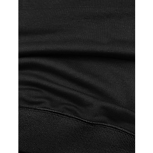 PRETTODAY Women's Casual Crew Neck Sweatshirts Raglan Long Sleeve Solid Tunic Tops Loose Pullovers Black