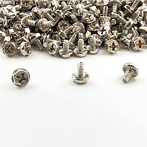 Bfenown100PCS 6#-32x6 Hex Phillips Head Replacement PC Computer Case Mounting Screws Fastener for Building Repairing and Maintaining Computer Systems Silver