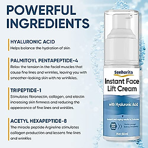 Instant Face Lift Cream, Temporary Skin Tightening Cream to Smooth Fine Lines and Wrinkle, Visibly Firming Loose Sagging Skin for Face and Neck