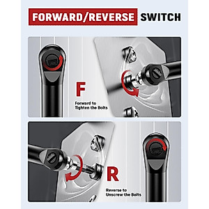 Tarlido 3/8" Electric Ratchet Wrench, 4" Extended 40 Ft-Lbs 400 RPM 12V Cordless Battery Powered Ratchet Wrench Set with LED Light, Including 2 Batteries, 11 Sockets and Fast Charge