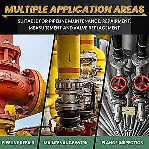 Huanyu Integral Hydraulic Flange Spreader 8T Portable Hydraulic Flange Separator Manual Flange Splitter Alloy Steel Pliers Max Spread 1-3/16" Fast Oil Return for Pipeline Maintenance Yellow YQ-30