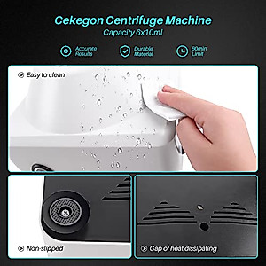 PRP Centrifuge Machine 6x10ml, Cekegon Lab Benchtop Centrifuges, Portable PRF centrifuge, 110V, 4000rpm, 0-60min for Medical Practice, Plasma, Blood, Skin Tighten, 900-2