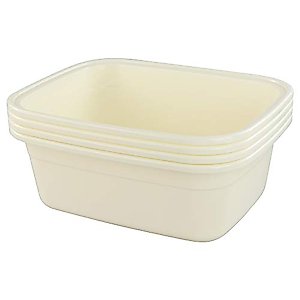 HOMMP 12 Quart Plastic Small Dishpan/Wash Basin, 4-Pack