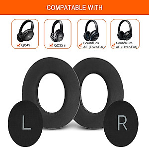 Ear Pads Replacement for Bose QuietComfort 45, Cooling Gel Earpads with Memory Foam for Bose QC45 & QC SE Wireless Headphones Upgraded (Black)