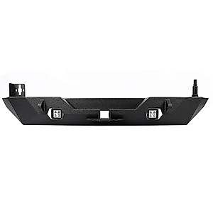 ECCPP Rear Bumper w/Tire Carrier Fit for Jeep Wrangler TJ YJ 1987-2006 (with D-ring & LED Lights) Texture Black