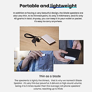 Bone Conduction Speaker Super Thin Small Bluetooth Speakers Portable Card-Thin Stereo Sound Creative Thinnest Speakers Small Thin Sound Box (White)