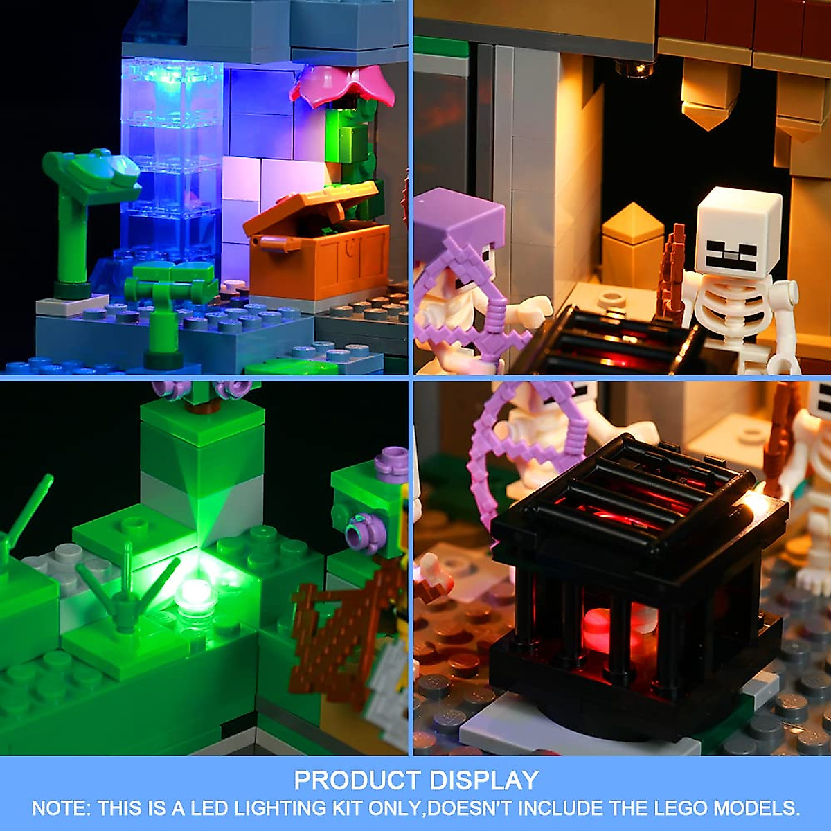 VONADO LED Light Compatible with Lego Minecraft The Skeleton Dungeon 21189, Minecraft Lego Lighting Set Compatible with Lego 21189 (No Model)