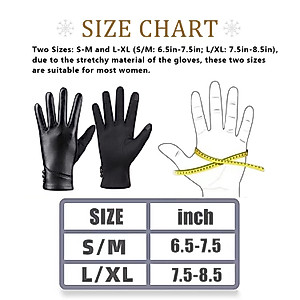 alqqas Womens Winter Leather Gloves Touch Screen Wool Lined Windproof Warm Suede Fashion Dress Gloves