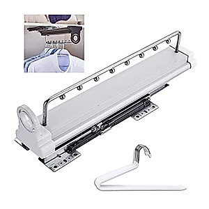 Heavy Duty Retractable Closet Pull Out Rod,Extendable Valet Rod Clothing,Ball Bearing Rail Slide Pull-Out,Hanging Rod for Closet Storage, Laundry Room,5 Pcs Pants Rack