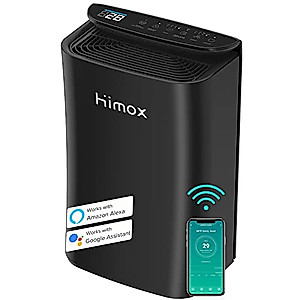 HIMOX Air Purifiers for Home Large Room, Smart WiFi and PM2.5 Monitor H13 True HEPA Filter Removes Up to 99.97% of Particles, Ozone Free for Pets Allergies Smokers Dust Pollen Auto Mode, Alexa Control