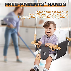 2 in 1 Baby Jumper & Swing, Baby Jumper for Indoor and Outdoor Use, Baby Swing with Foldable Stand, Stable Toddler Swing Set