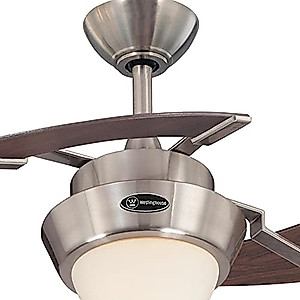 Westinghouse Lighting Indoor Ceiling Fan with Lights and Remote Control, Harmony 48 Inch Fan for Bedroom Home Living Décor, Wholesale Home Cloth Included, Brushed Nickel Finish(72311-Kit)