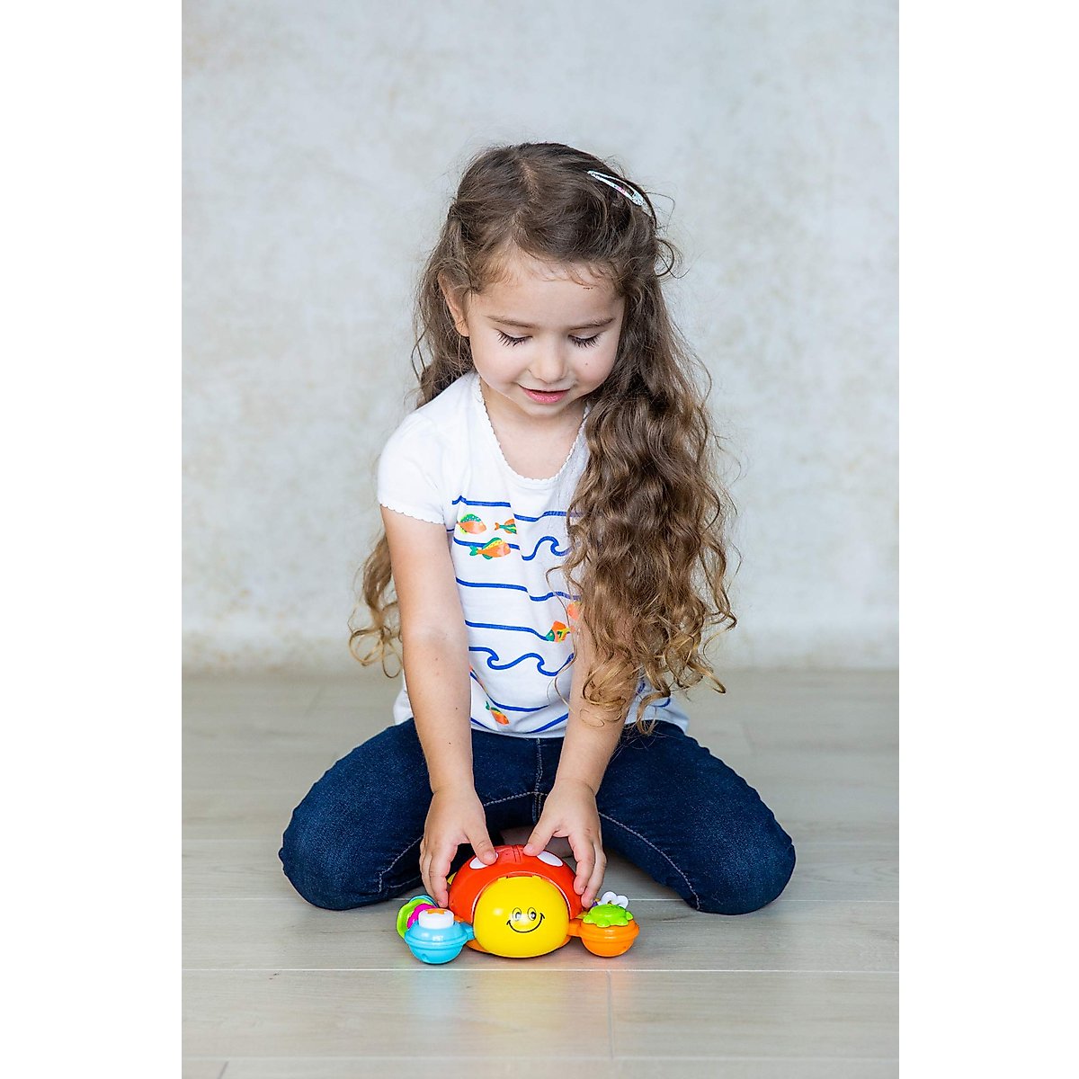 KiddoLab Ladybug Crawling Toy with Fun Sounds, Sliding Rings, Spinning Ball, and Colorful Beads - Develops Cognitive and Motor Skills for 6 Months Plus Babies