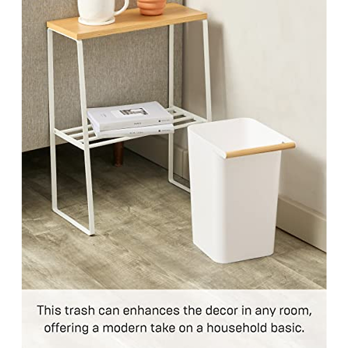 YAMAZAKI home Como Trash Can, One Size, White - 3132