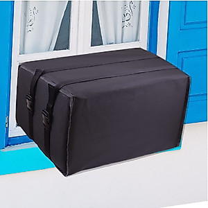 yhslmh Air Conditioner Covers for Window Units, Outdoor Window Air Conditioner Cover for Outside, Rectangle Ac Defender Cover for Winter Exterior, AC Protection Cover (Black, 27.5" Wx 25" D x 19" H)