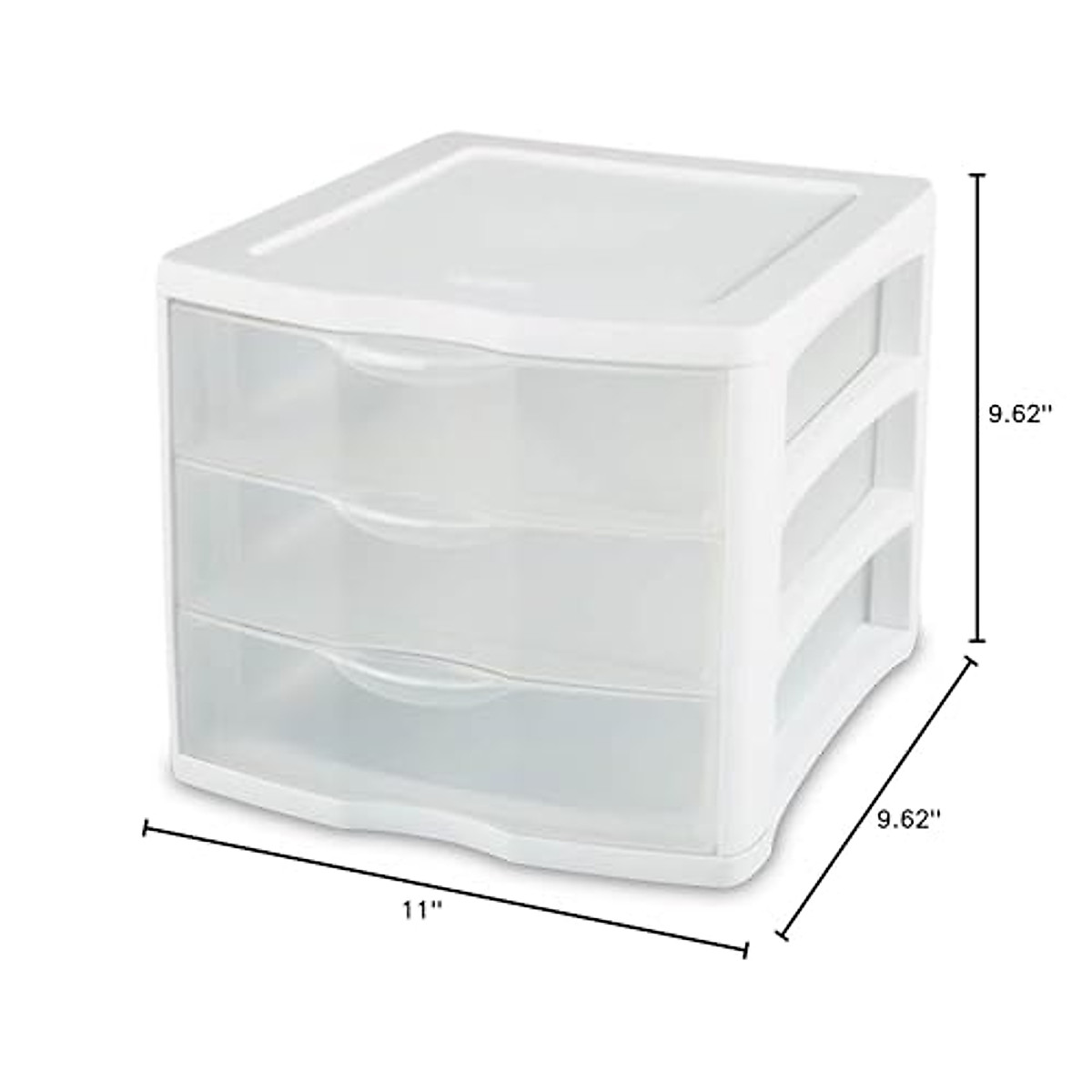 Sterilite ClearView Compact Stacking 3 Drawer Storage Organizer System for Crafting Supplies, Home Office, or Dorm Room, (20 Pack)