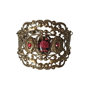 Rose Cuff Bracelet, handmade jewelry gothic victorian edwardian art nouveau steampunk art deco