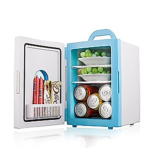 Wgwioo Electric Mini Fridge,10L No Noise Compact Fridge, Portable Mini Fridge, Small Thermoelectric Compact Fridge, for Car Trips Bedroom Office Use,Pink