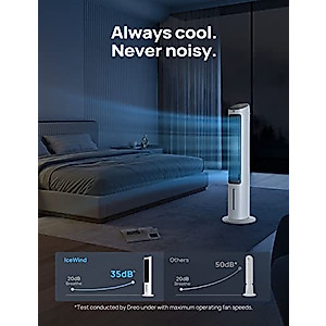 Dreo Evaporative Air Cooler, 40” Cooling Fans that Blow Cold Air, 2023 Upgrade with 80° Oscillating, Removable Water Tank, Ice Packs, Remote Control, 4 Speeds, 7H Timer, Swamp Cooler for Bedroom