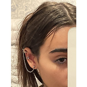 BESTEEL 16 Pcs Ear Cuff Earrings Set for Women Cuff Chain Earrings Helix Cartilage Cuff Earring Non Piercing Earring Pack Silver