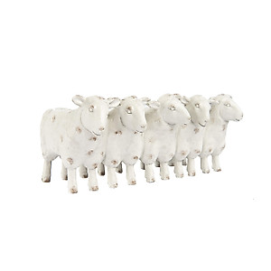 Creative Co-Op Farmhouse Resin Sheep Planter, White, EC0260