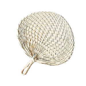 Handmade Folding Fan Chinese Style Handmade Fan Natural Hand Weaving Fan Blades Portable Cooling Fan for Camping Hiking Handheld Fan (Color : Natural)
