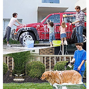 Hjkiopc Garden Hose Nozzle Adjustable Hose Spray Nozzle High Pressure 8 Watering Pattern with 3.5Oz Soap Sprayer Power Garden Water Hose Foam Nozzle Sprayer for Car Washing Pet Shower