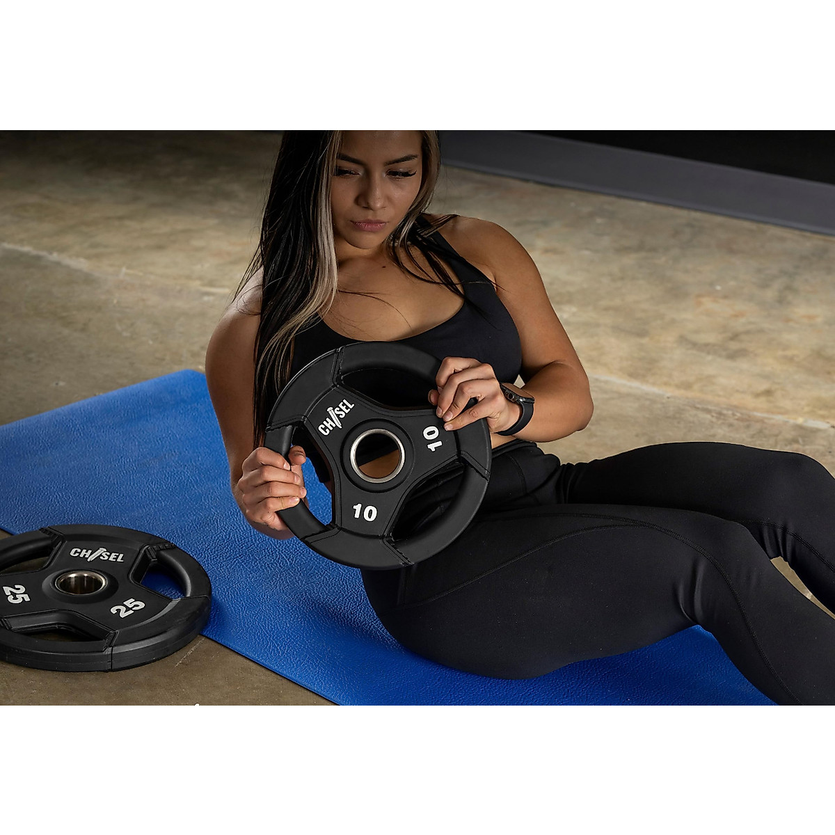 XMARK CHISEL Olympic Weight Plates, 145 lb Set, Weights for Strength Training and Conditioning