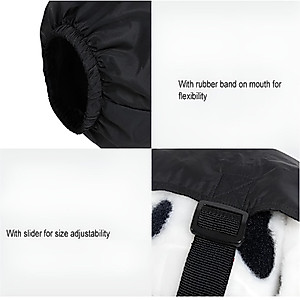 DELIFUR Dog Muzzle Pet Eye Cover Dog Blindfold Thunder Cap for Dogs Eye Mask Nylon Shading for Grooming Anti Car Sickness Adjustable (L)