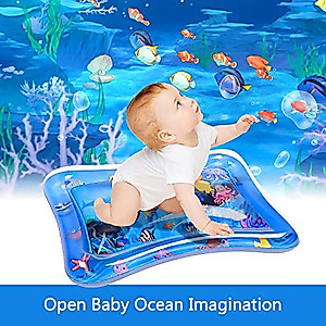 Baby Water Play Mat Water pad Can Be Used All Seasons for Infants Toddlers Early Development Activities Inflatable Tummy Time Water Mat for 3-48 Months Baby Toys Play mat for Baby's Stimulation Growth