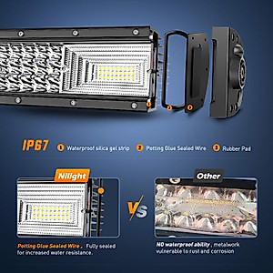 Nilight - 18019C-A LED Light Bar 52Inch 783W Triple Row 49500LM Flood Spot Combo Beam Led Bar Driving Lights Boat Lights Super Bright Led Off Road Lights for Trucks