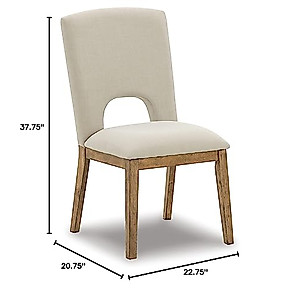 Signature Design by Ashley Dakmore Dining Upholstered Side Chair, 2 Count, Light Brown & Beige