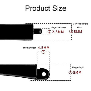 QYAJS 1 Pair TR90 Black Glasses Replacement Glasses Replacement Temple Eyeglasses Arms Legs Screws and 3-in-1 Screwdriver