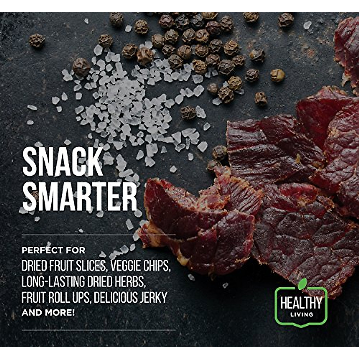 Chefman Food Dehydrator Machine, Touch Screen Electric Multi-Tier Preserver, Meat or Beef Jerky Maker, Fruit Leather, Vegetable Dryer w/ 6 Slide Out Drying Rack Trays & Transparent Door, Black