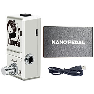 Amuzik Looper Electric Guitar Effect Loop Pedal 10 Minutes of Looping Unlimited Overdubs USB Port True Bypass