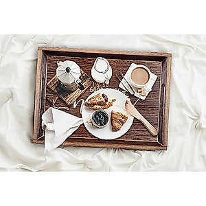Home is So Good to Be - Rectangle Wooden Coffee Serving Tray with Handles, Funny Rustic Farmhouse Foods Tray Coffee Table Tray Home Kitchen Decorative for Christmas Birthday Housewarming Gifts