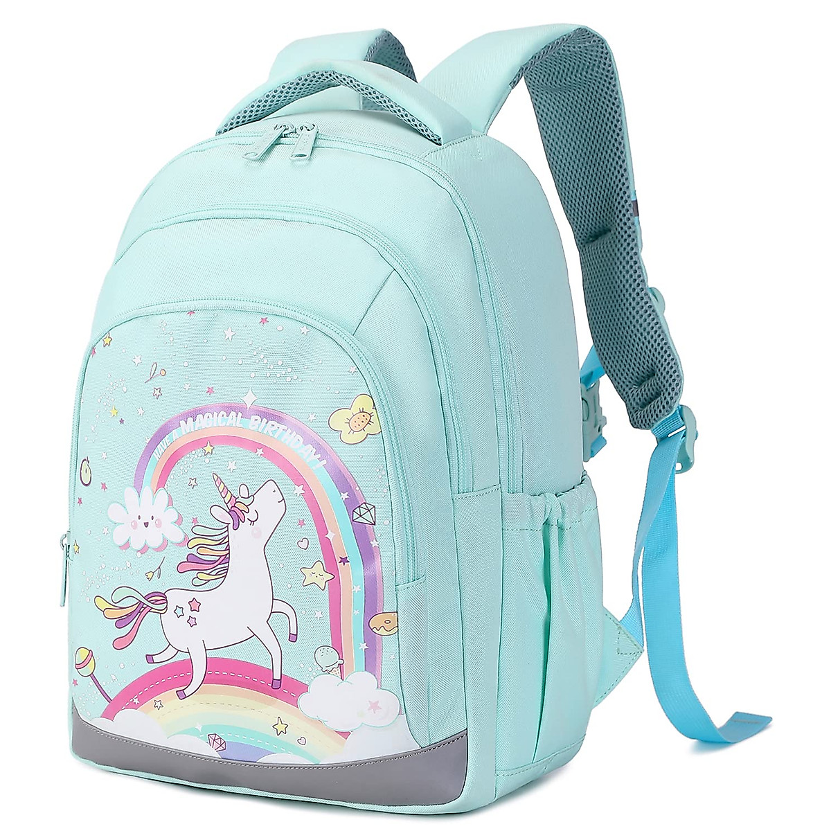 Abshoo Cute Kids Backpack For Girls Kindergarten Elementary Unicorn School Backpacks With Chest Strap (Unicorn Teal)