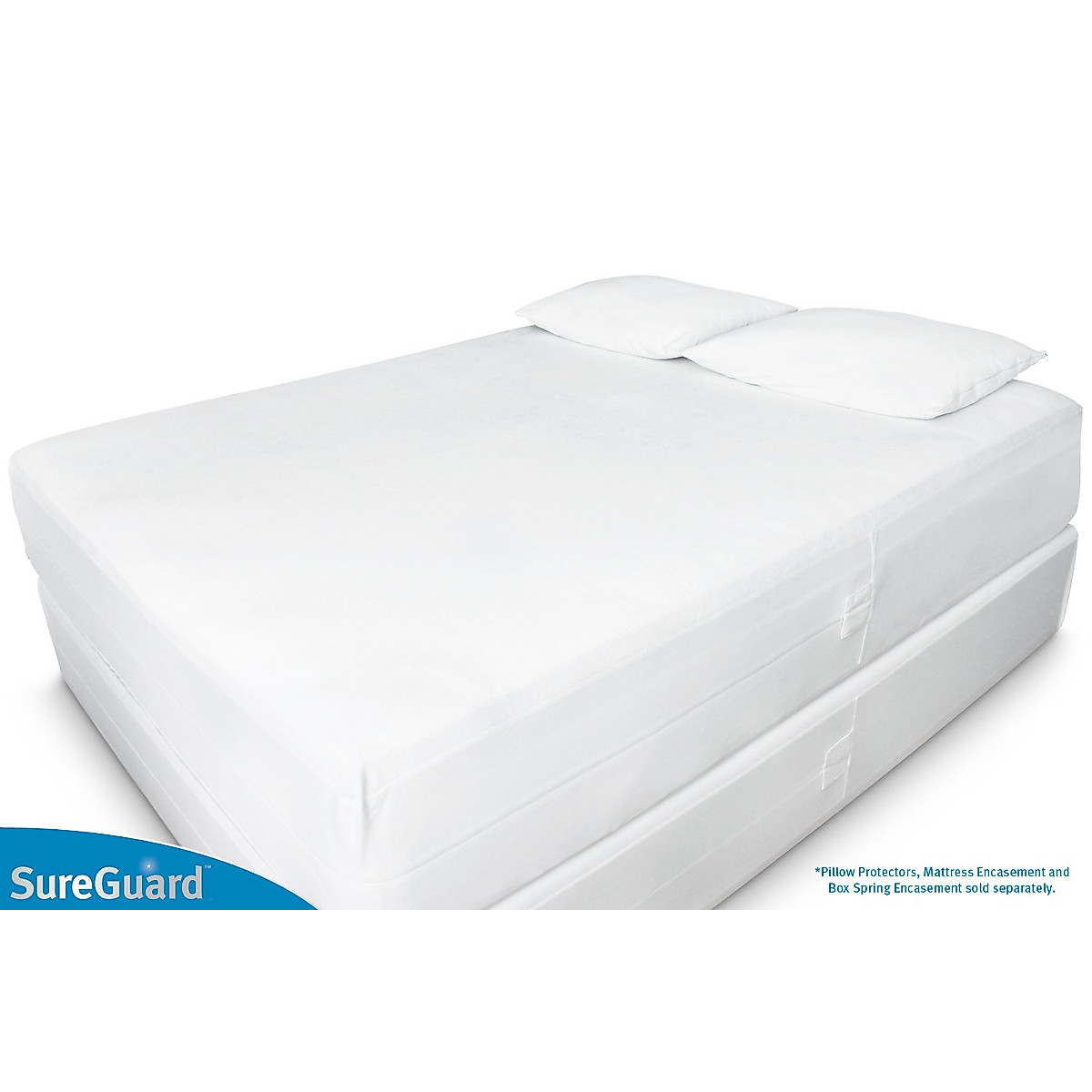 Queen (13-16 in. Deep) SureGuard Mattress Encasement - 100% Waterproof, Bed Bug Proof, Hypoallergenic - Premium Zippered Six-Sided Cover