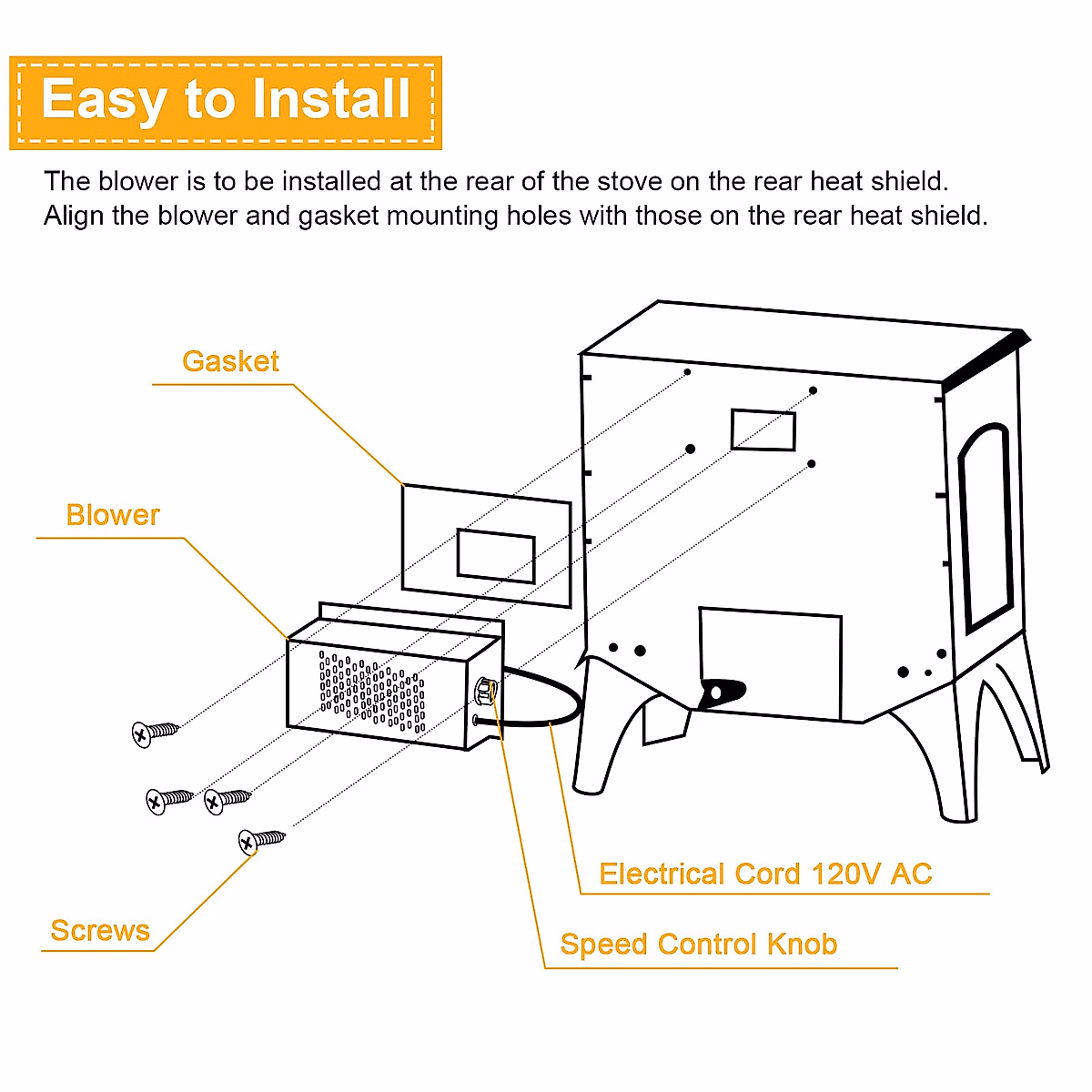 Criditpid PBAR-2427 Fireplace Blower Fan Kit for Vent Free Stove or Wood Burning Stoves, Blower for GHP Group Pleasant Hearth VFS2-PH30DT, VFS2-PH20DT, VFS-PH20DT Fireplace